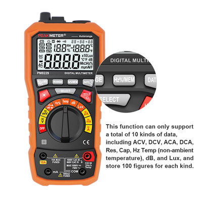 Multifunctional Auto Range Digital Multimeter Sound Level Relative ...