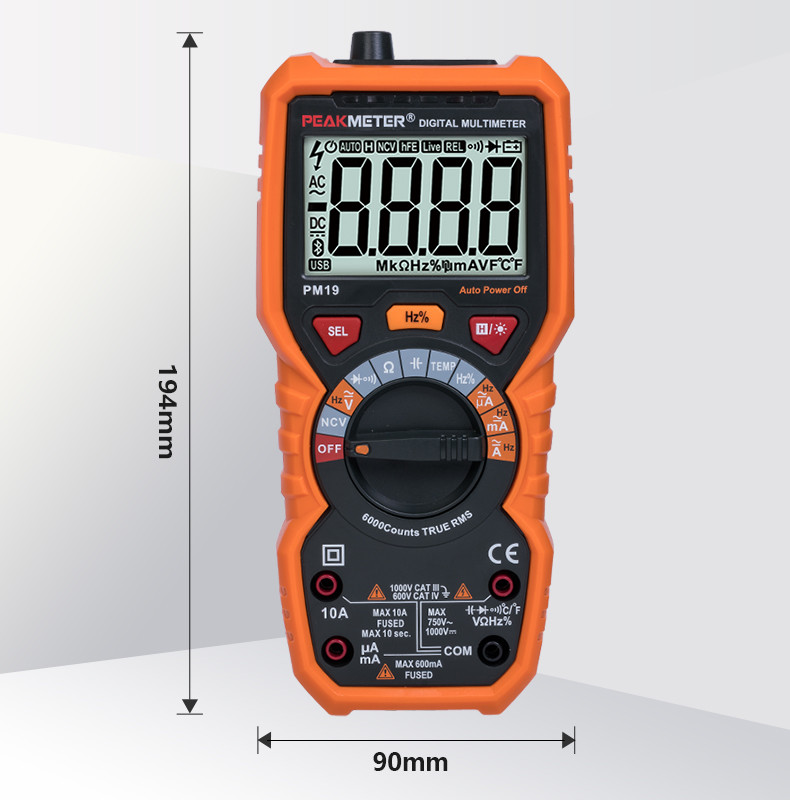 Non-Contact Test 6000 Counts T-RMS Frequency Dc Current Multimeter Non ...