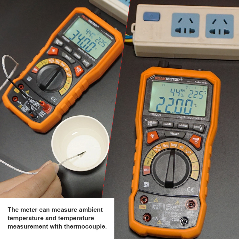 Portable Multimeter Instrument with Backlight Max Diode Test 2V for ...