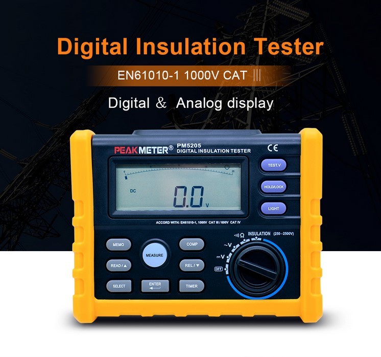 2500V Digital Insulation Resistance Tester Auto Power Off Auto ...