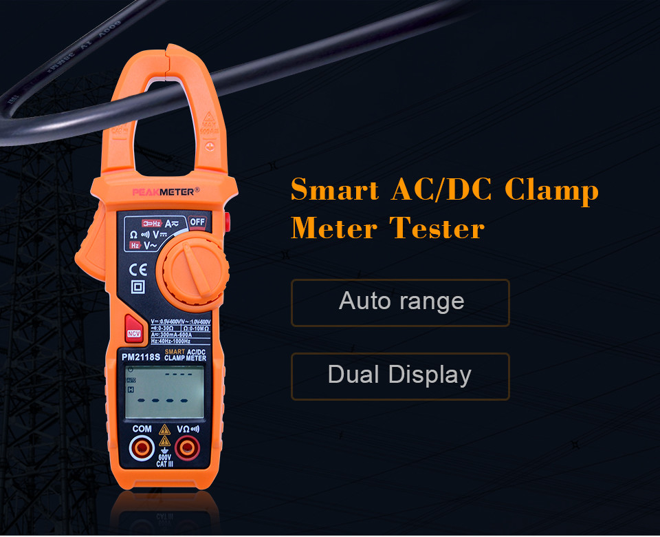 Portable Auto Range Digital Multimeter Smart AC / DC Clamp Meter With ...