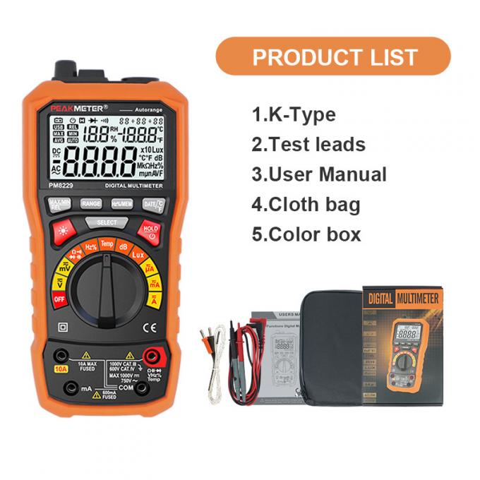 6000 Counts Handheld Digital Multimeter Lux Sound Level Frequency 5 In1 ...