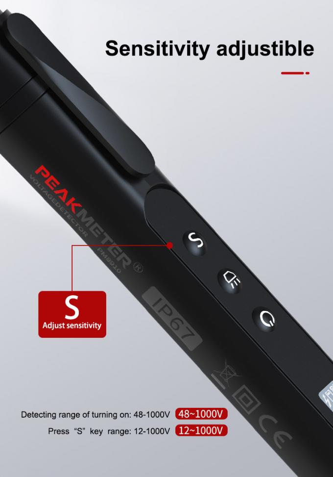 Non-contact AC Voltage Detector Tester IP67 LCD Display 50Hz/60Hz 12V ...