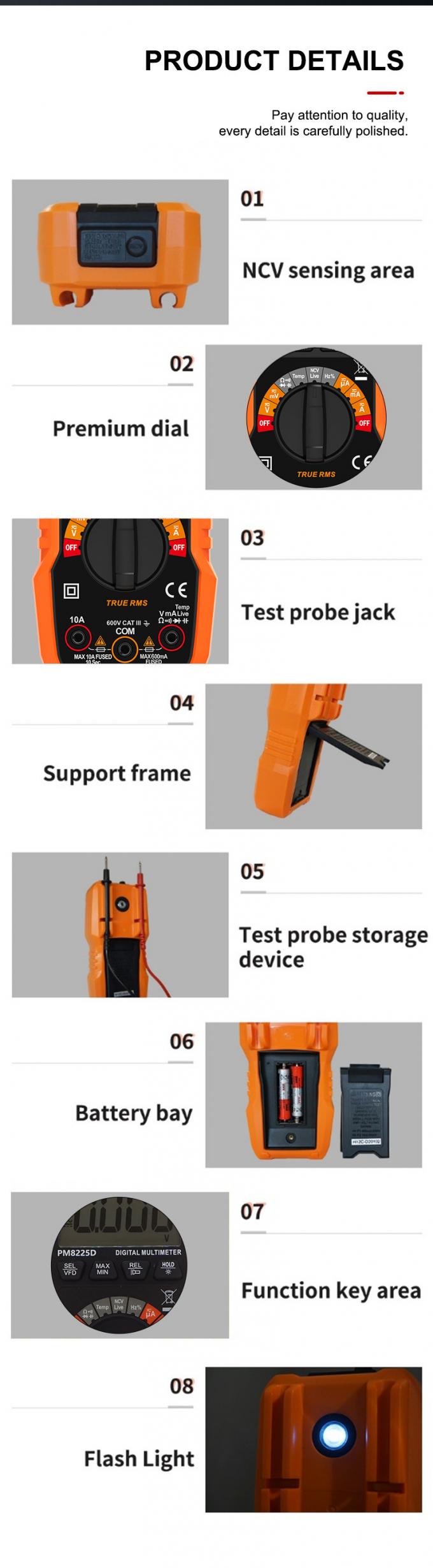 Handheld Digital Multimeter REL VFD Measurement AC DC Voltmeter MAX MIN ...
