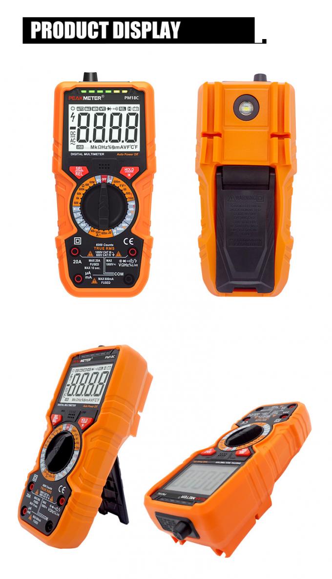 PM18C High Performance Digital Multimeter With AC/DC Voltage, Current ...