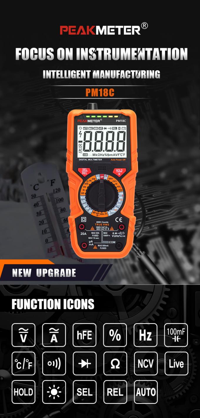 PM18C High Performance Digital Multimeter With AC/DC Voltage, Current ...
