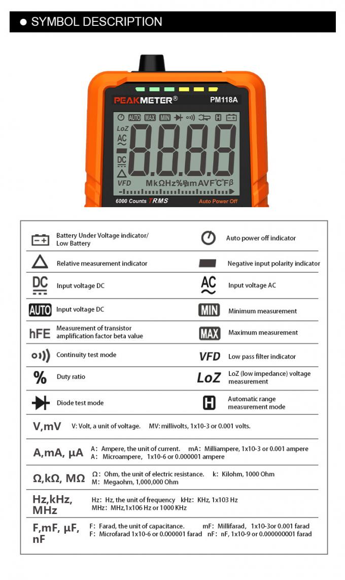 Manual And Auto Range Digital Meter Voltmeter AC DC Digital Multimeter ...