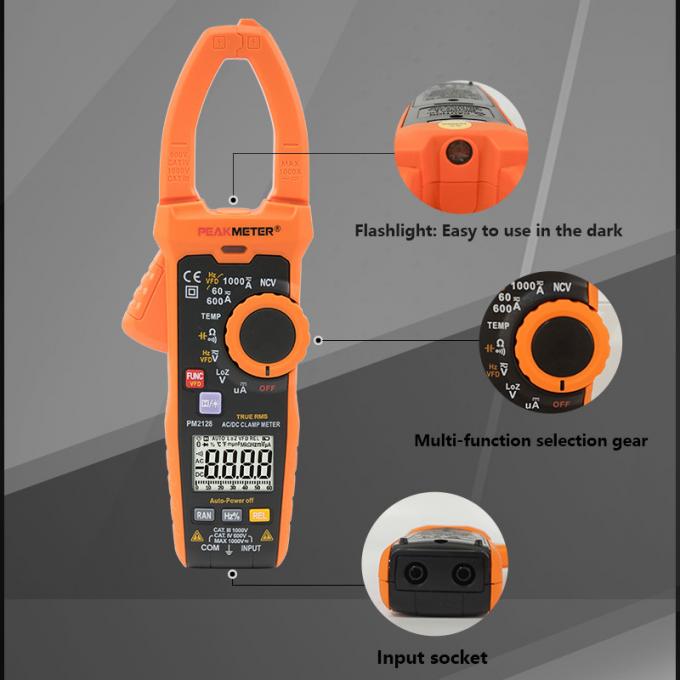 Auto Manual Range AC DC TRMS Digital Clamp Meter Multimeter Analogue ...